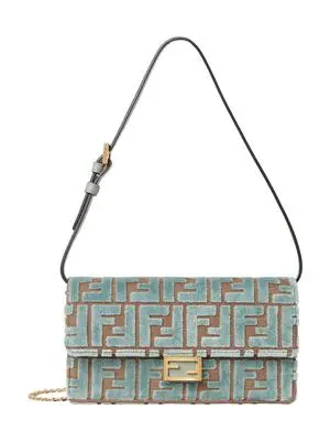 Fendi Baguette Wallet On Chain - Green