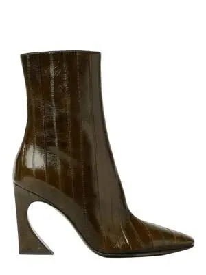Fendi Arco Hagfish Leather Ankle Boots - Green