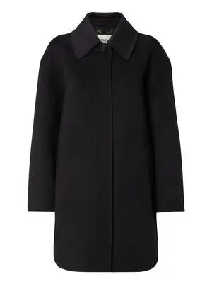 Fendi Single-breasted Midi Wool Coat - Black