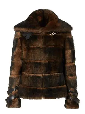 Fendi Shearling Aviator Jacket - Brown