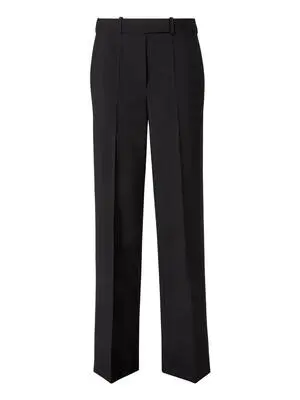 Fendi Wide-leg Wool-mohair Trousers - Black