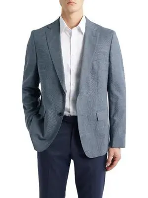 BOSS Hutson Slim-fit Textured Sport Coat - Dark Blue