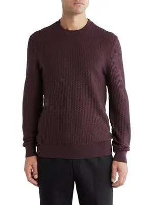 BOSS Imberto Textured Sweater - Dark Red