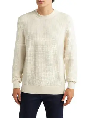 BOSS Imberto Textured Sweater - Open White