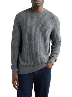 BOSS Imberto Textured Sweater - Silver