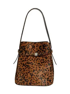 TOTEME T-lock Calf Hair Clutch - Leopard
