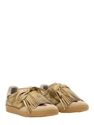 ALLSAINTS Thelma Fringe Sneakers Antique Gold