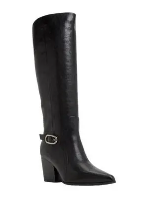 Aldo Knee High Leather Boot - Black
