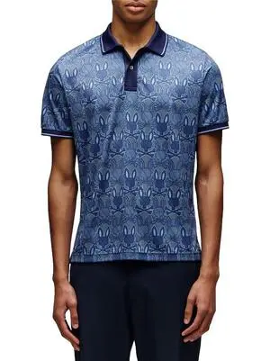 Psycho Bunny Reeves Bunny Print Sport Polo - Evening Blue