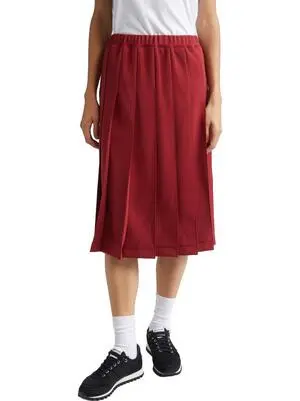 Comme Des Garçons Pleated Jersey Midi Skirt - Light Burgundy