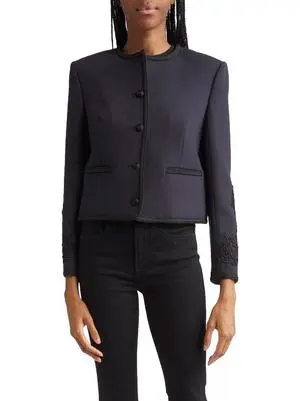 Veronica Beard Latrell Soutache Embroidered Jacket - Navy