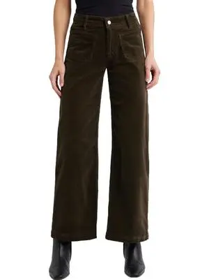 MAVI Paloma Marine Patch Pocket Corduroy Wide Leg Pants - Dollar Bill Cord