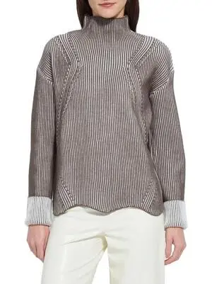 Lyssé Hyacinth Ribbed Sweater - Americano/snow White