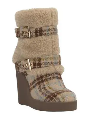 Jessica Simpson Meztyn Faux Shearling Wedge Boot - Brown 02