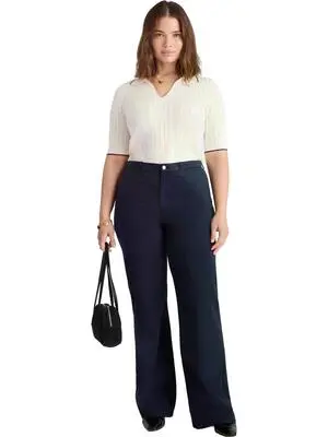 Madewell Wide-leg Twill Pants - Midnight Navy