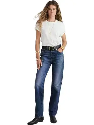 Madewell The Dakota Longline Straight Jean - Df25 Wash