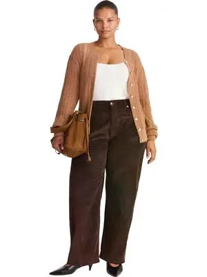 Madewell Plus Balloon Corduroy Pant - Dark Carob
