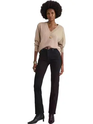 Madewell The Petite Longline Straight Jean - Black Frost