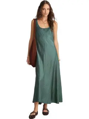 Madewell Scoopneck Tank Maxi Dress - Botanical Green