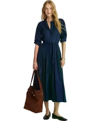 Madewell Tie-waist Midi Shirtdress - Midnight Navy