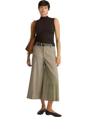 Madewell High-rise Wool-blend Culottes - Tan Plaid