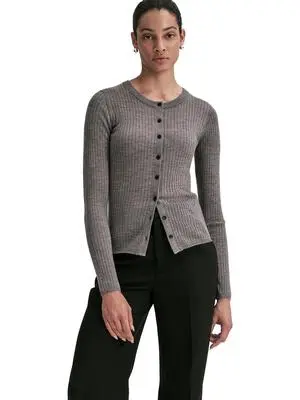 A.L.C. Fisher Fine Merino Wool Cardigan - Medium Heather Grey