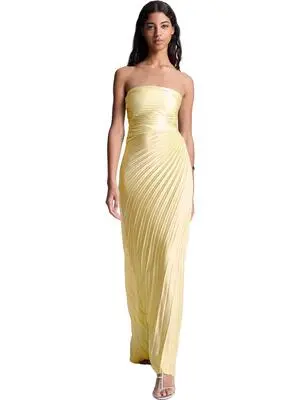 A.L.C. Bianca Strapless Maxi Dress - Light Canary