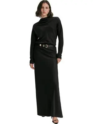 A.L.C. Greta Satin Maxi Skirt - Black