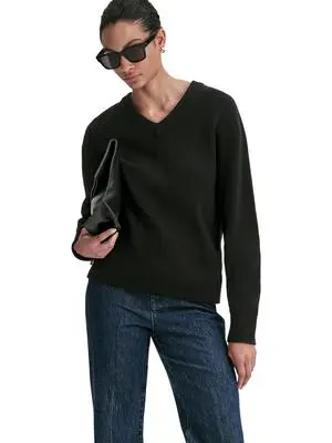 A.L.C. Calven Cashmere V-neck Sweater - Black