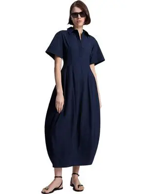 A.L.C. Della Stretch Cotton Midi Shirt Dress - Evening Blue