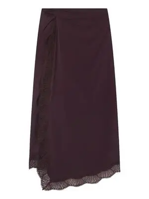 A.L.C. Bella Satin Midi Skirt - Deep Plum/deep Plum