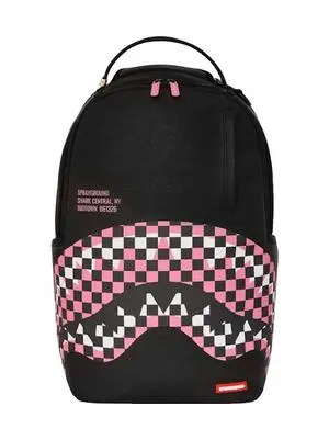 SPRAYGROUND Fly Knit Mouth Dlx Satin Backpack - Black/pink