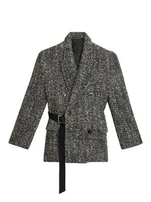 Isabel Marant Ezzia Herringbone Virgin Wool Jacket - Black/ecru