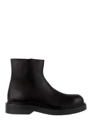 Sandro Zipped Leather Ankle Boots - Black