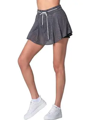 Lucky In Love High Waist Pinstripe Skirt - Black