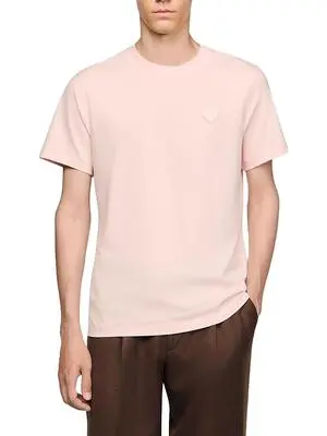 Sandro Tee With Heart Patch - Powder Pink