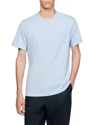 Sandro Tee With Heart Patch - Sky Blue