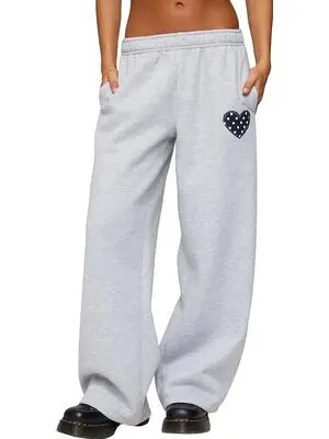 EDIKTED I Heart London Sweatpants - Gray-melange