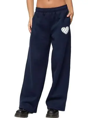 EDIKTED I Heart London Sweatpants - Navy