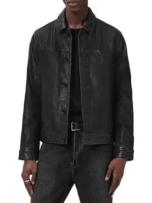 ALLSAINTS Nates Leather Jacket - Black