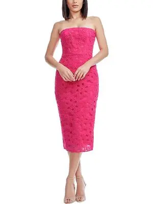 Dress The Population Viviana Strapless Dress - Hot Pink