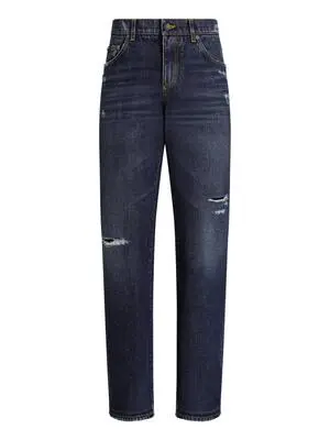 Dolce & Gabbana Loose Fit Cotton Denim Jeans - Multicolor
