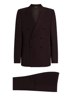 Dolce & Gabbana Double-breasted Wool Gabardine Suit - Multicolor