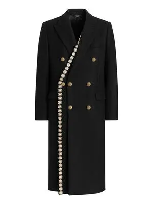Dolce & Gabbana Double-breasted Embellished Coat - Black