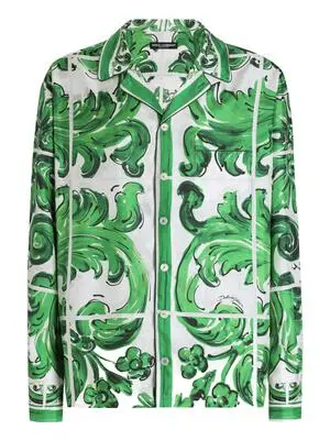 Dolce & Gabbana Majolica- Silk Twill Vanity Shirt - Print