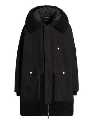 Dolce & Gabbana Waxed Long Down Jacket - Black