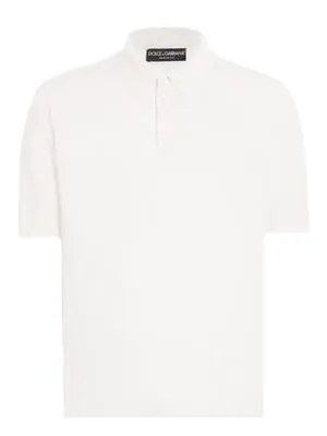 Dolce & Gabbana Satin Silk Polo Shirt - White