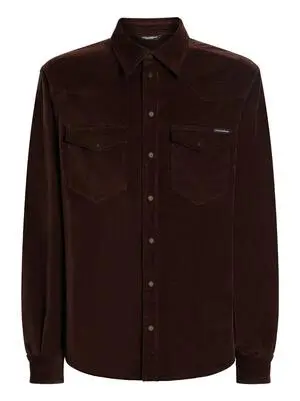 Dolce & Gabbana Fine-wale Corduroy Shirt - Brown