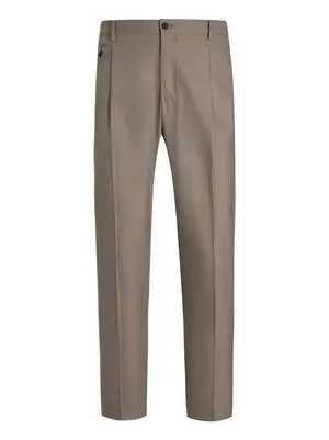 Dolce & Gabbana Double-fold Wool Canvas Trousers - Multicolor