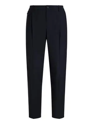 Dolce & Gabbana Wool Blend Trousers - Blue